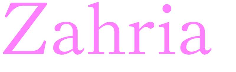 Zahria - Name for Girls - Meaning, Popularity and Origin